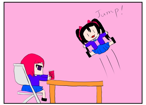 2コマ漫画「部室で笑顔で1、2、jumpしてしまった矢澤」 ゆるふわ研究所 预告作品 Dlsite 同人 