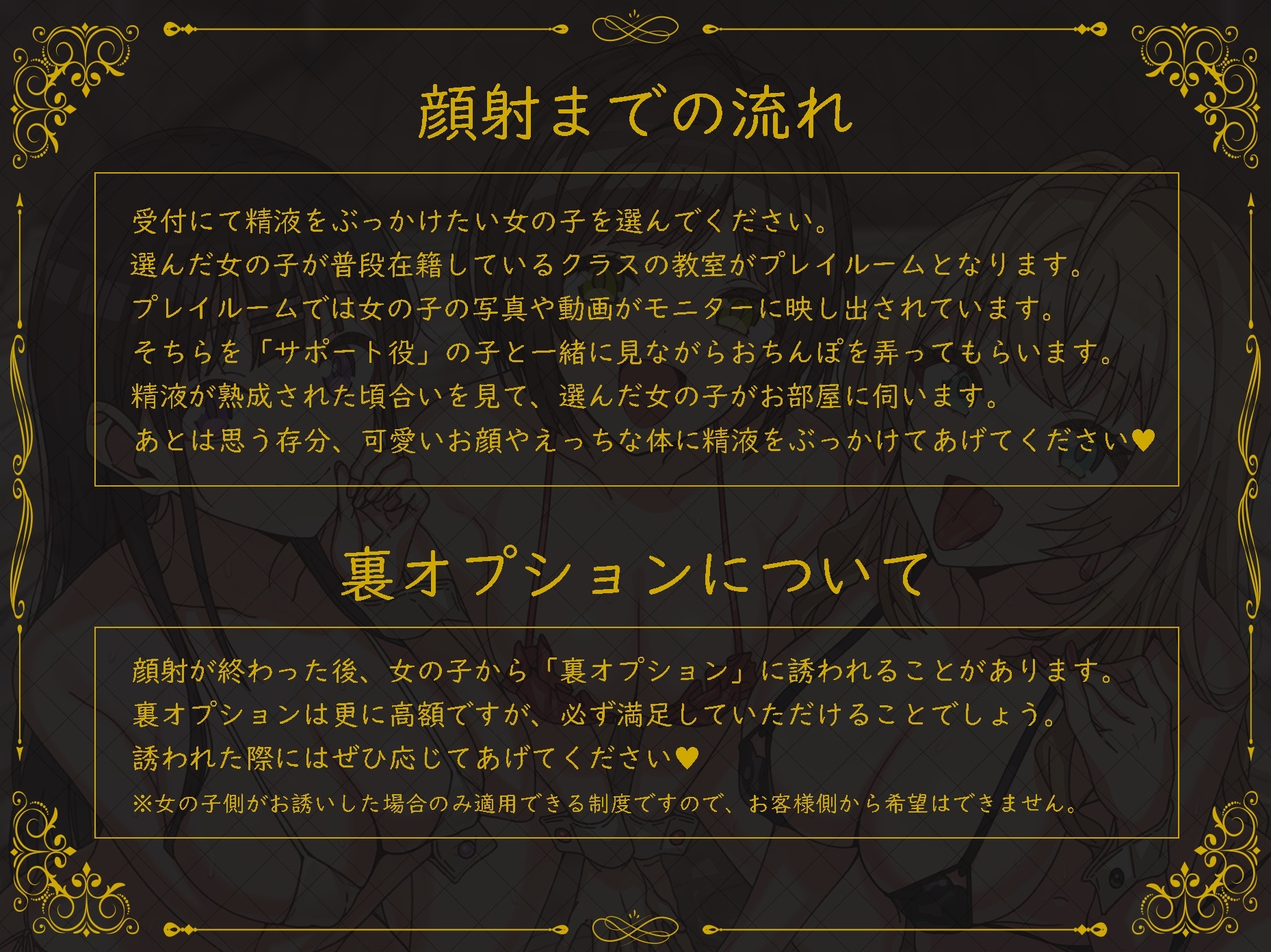”顔射祭”を開催します♪ ～精液ぶっかけ学園風俗で美少女jkに顔射and種付けし放題♪～ [rabits] Anúncios De